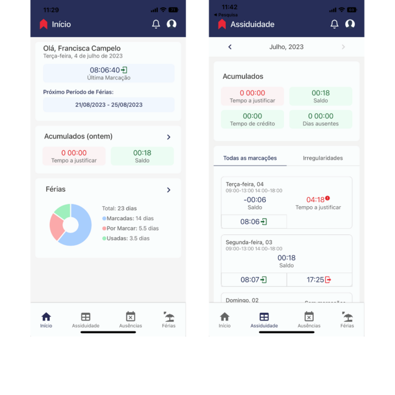 Controlo de Assiduidade | Software de Recursos Humanos